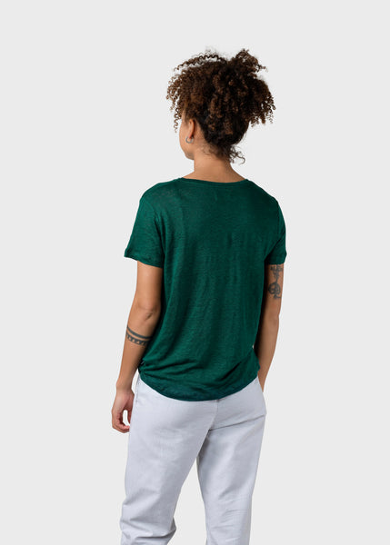 Rikke linen tee - Moss Green – klitmollercollective.dk