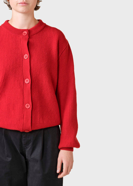 Gerda knit cardigan - Red – klitmollercollective.dk