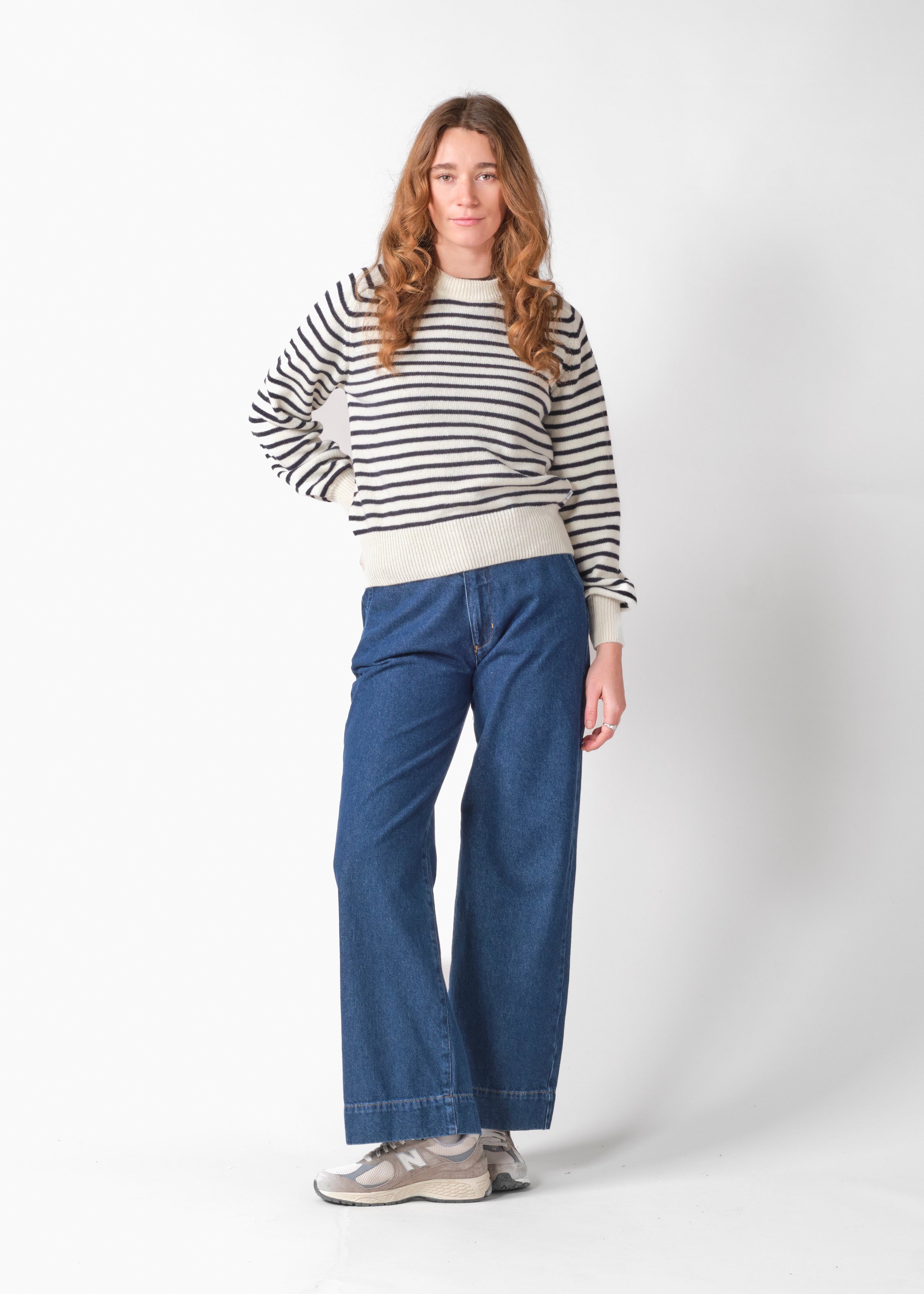Ivy knit - Cream/navy – klitmollercollective.dk
