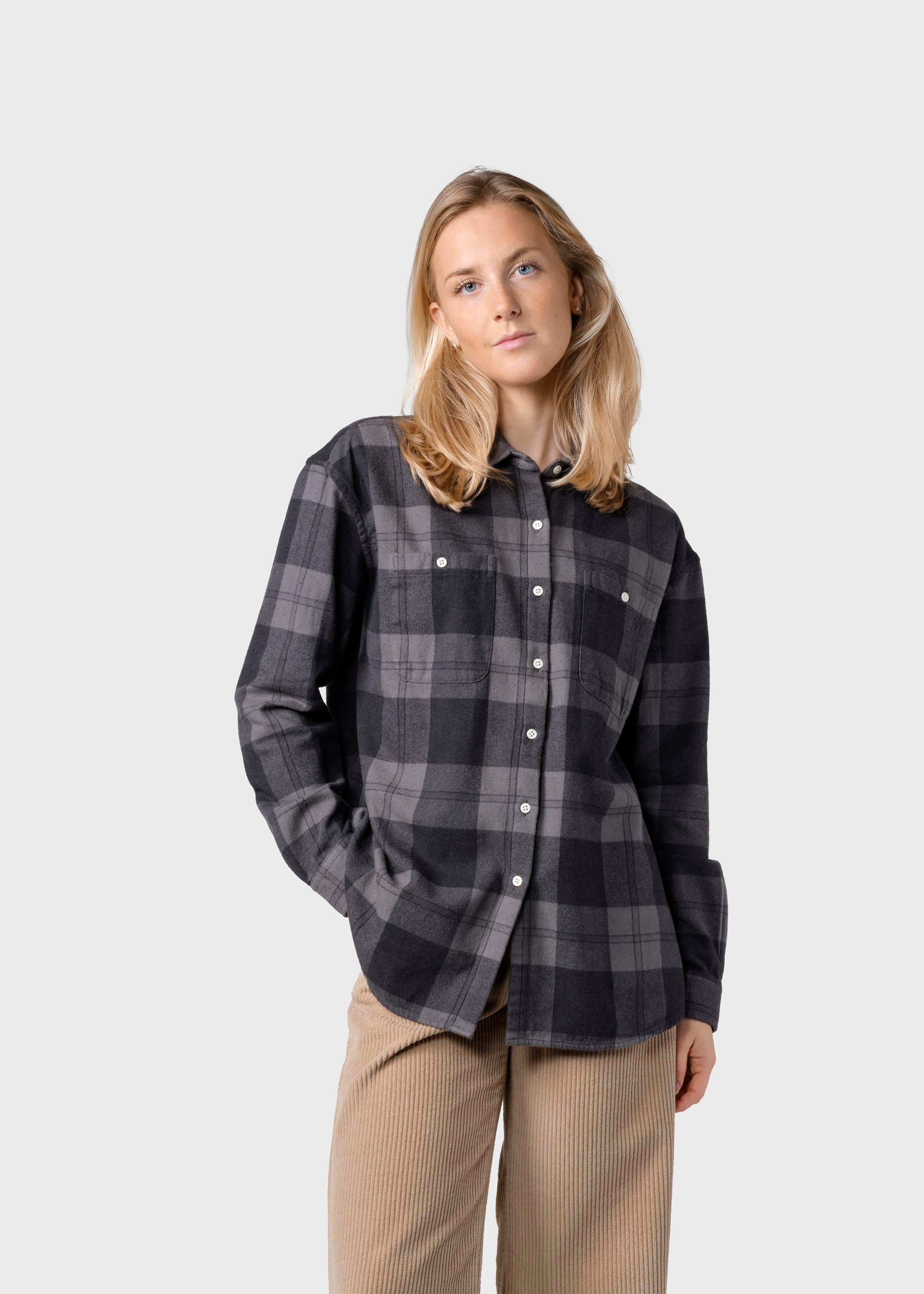 Mynthe checked shirt - Light grey/black – klitmollercollective.dk