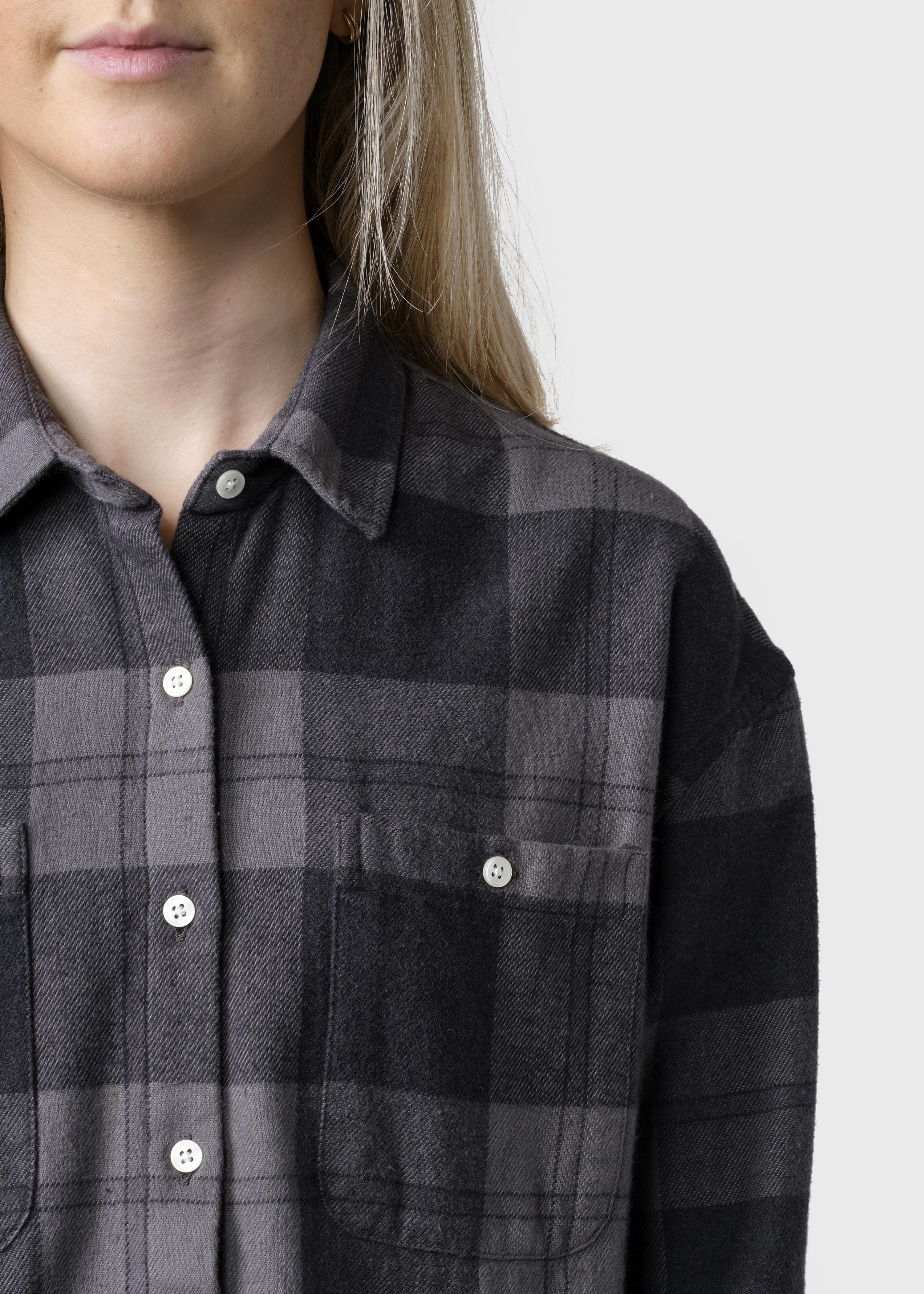 Mynthe checked shirt - Light grey/black – klitmollercollective.dk